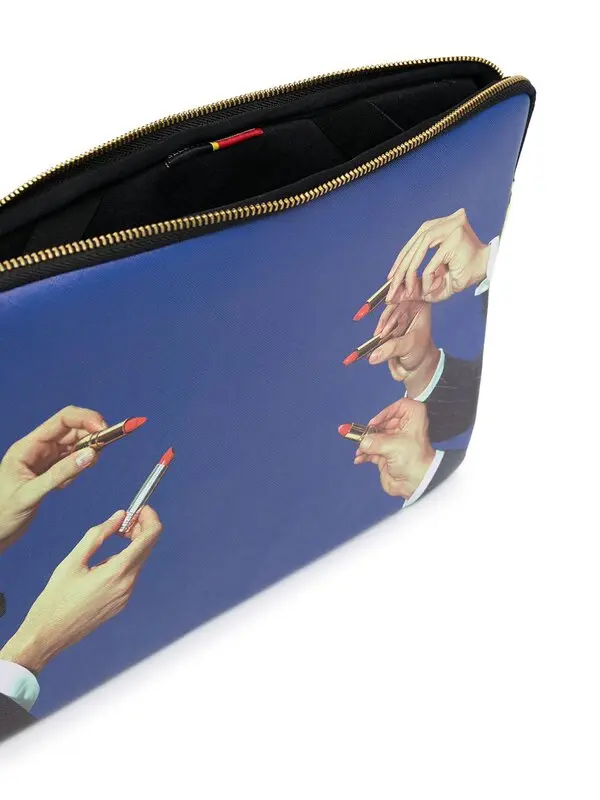 SELETTI Lipstick Print Laptop Case