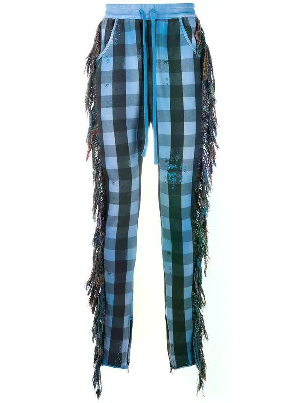 Alchemist Fringe-trim Checked Trousers
