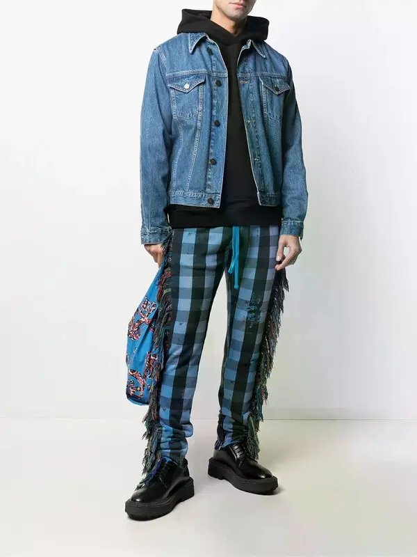 Alchemist Fringe-trim Checked Trousers