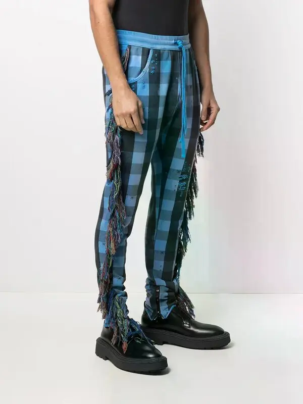 Alchemist Fringe-trim Checked Trousers
