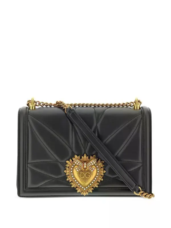 Dolce & Gabbana Large Devotion Quilted Shoulder Bag - Black