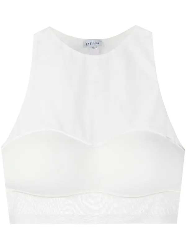 La Perla Sleeveless Crop Top - White