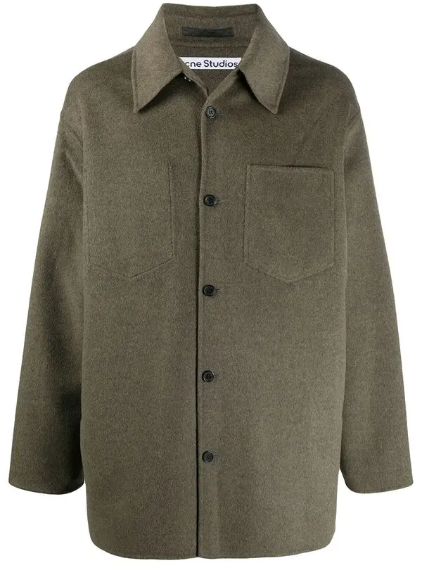 ジャケット・アウター Acne Studios Wool Shirt Jacket 46 Acne Studios Oversized Wool Shirt-Jacket In Grey - 40% Off