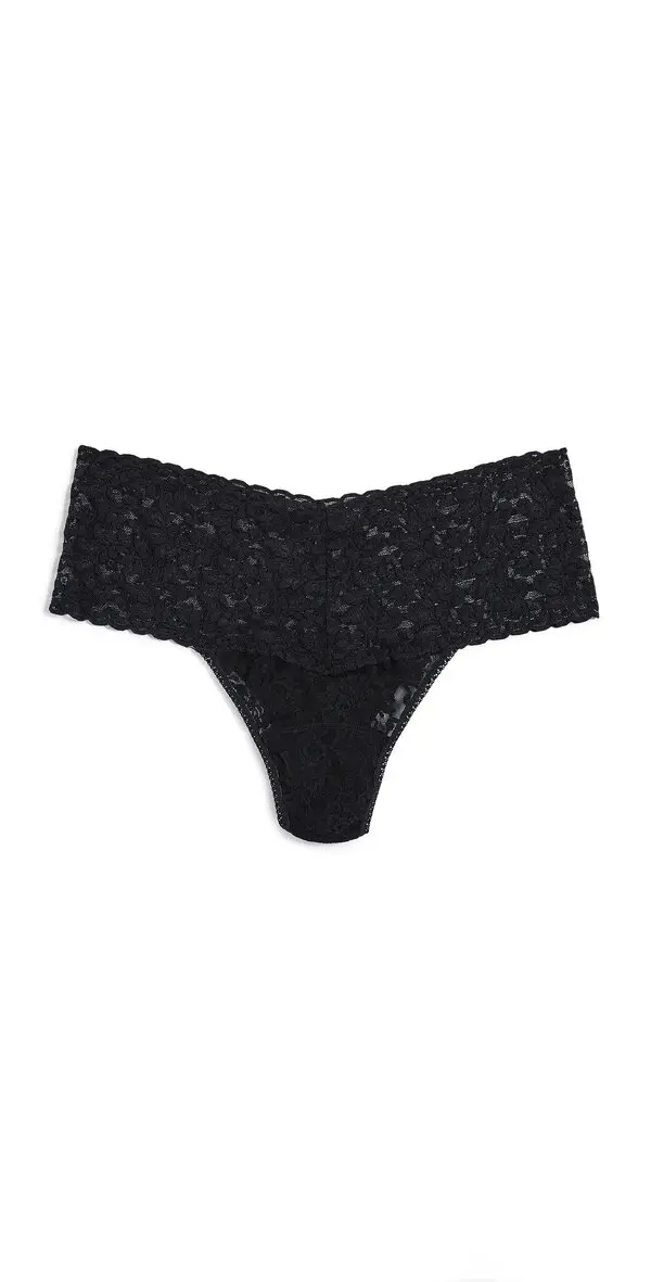 Hanky Panky Extended Lace Thong - Black