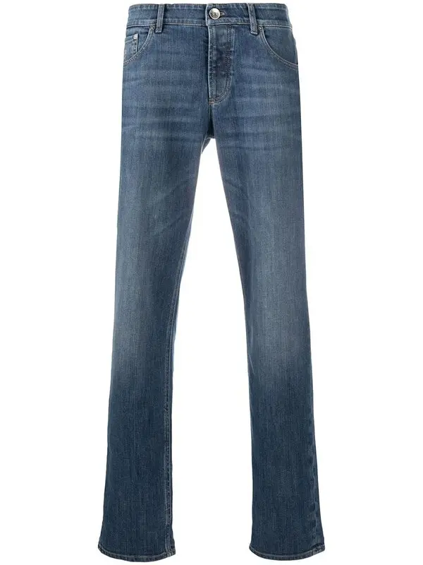 Brunello Cucinelli Mid-rise Straight Leg Jeans - Blue