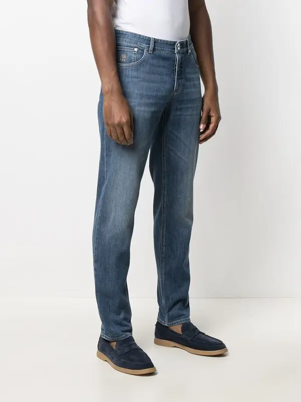 Brunello Cucinelli Mid-rise Straight Leg Jeans - Blue