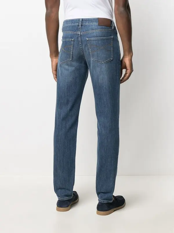 Brunello Cucinelli Mid-rise Straight Leg Jeans - Blue