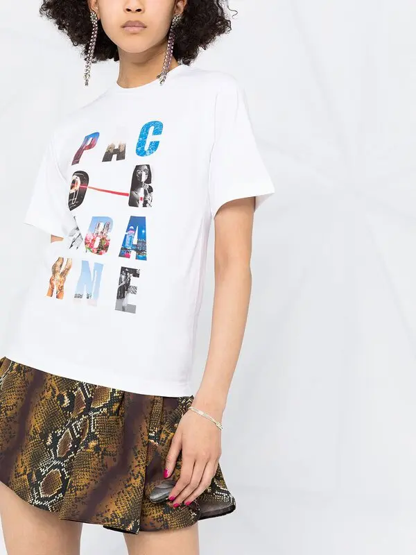 Rabanne Organic Cotton Logo Print T-shirt
