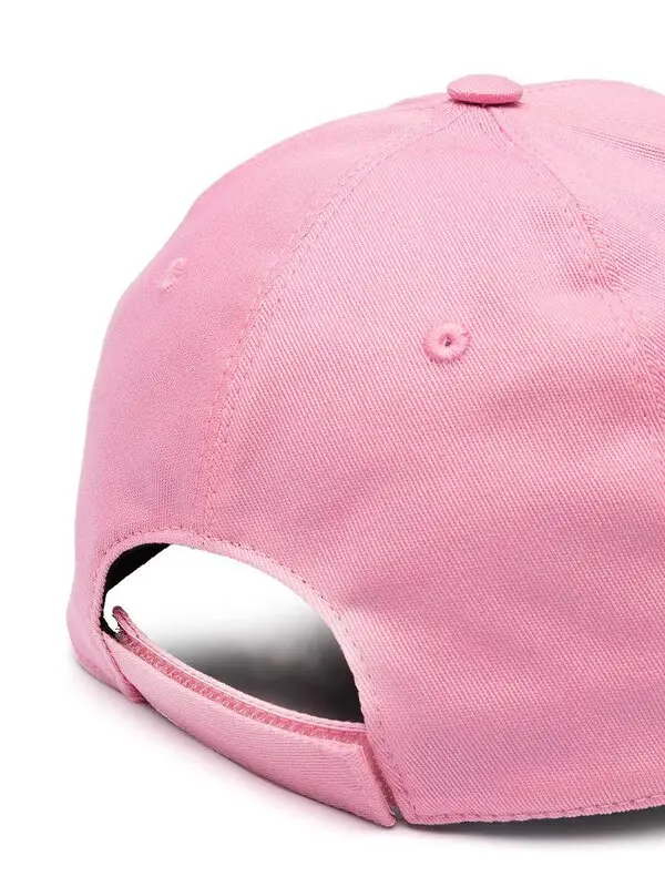 Versace Logo-Embroidered Double-Peak Cap In Pink - 50% Off  display picture 2