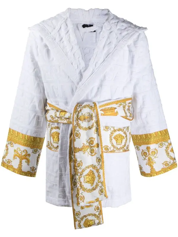 Versace I Love Baroque Short Robe - White