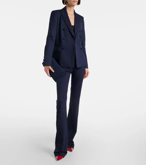 Altuzarra Serge Stretch-wool Bootcut Trousers - Blue