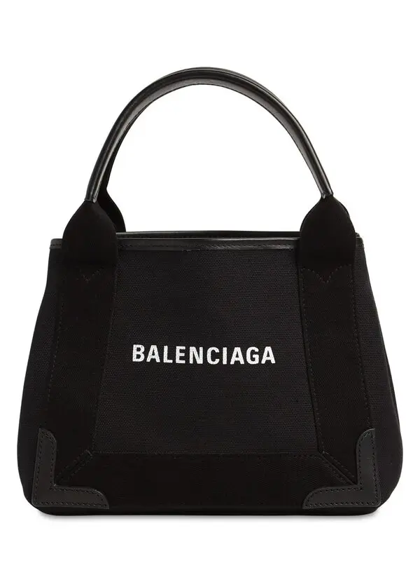 Balenciaga Xs Navy Cabas Canvas Bag