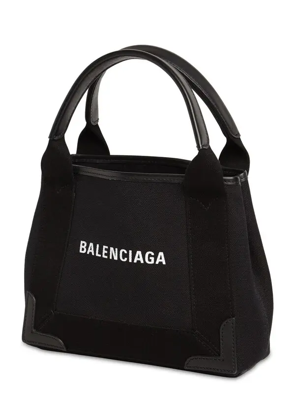Balenciaga Xs Navy Cabas Canvas Bag