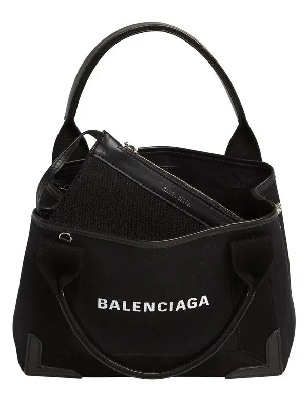 Balenciaga Xs Navy Cabas Canvas Bag