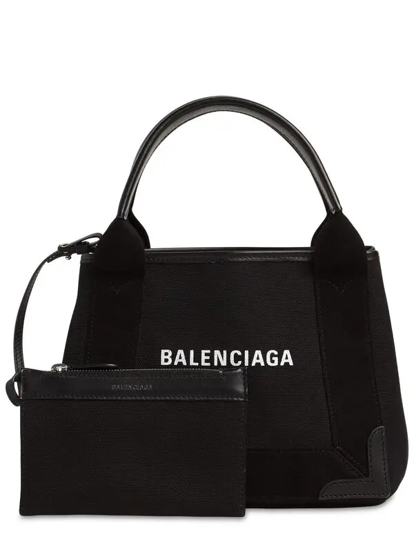 Balenciaga Xs Navy Cabas Canvas Bag