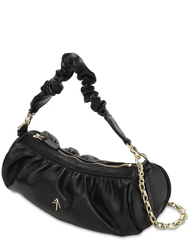 Manu Atelier Ruched Cylinder Chain Xx Bag