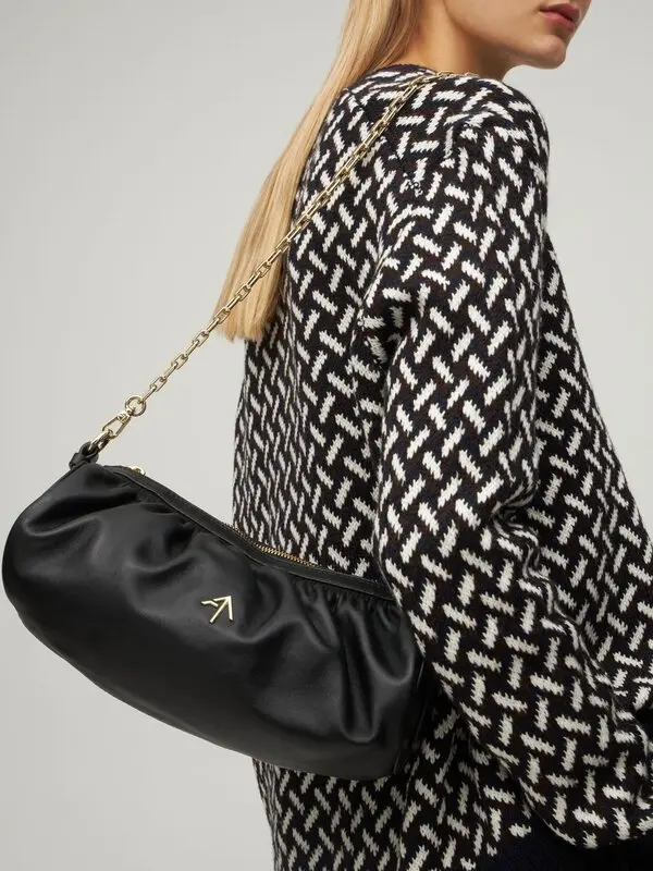 Manu Atelier Ruched Cylinder Chain Xx Bag