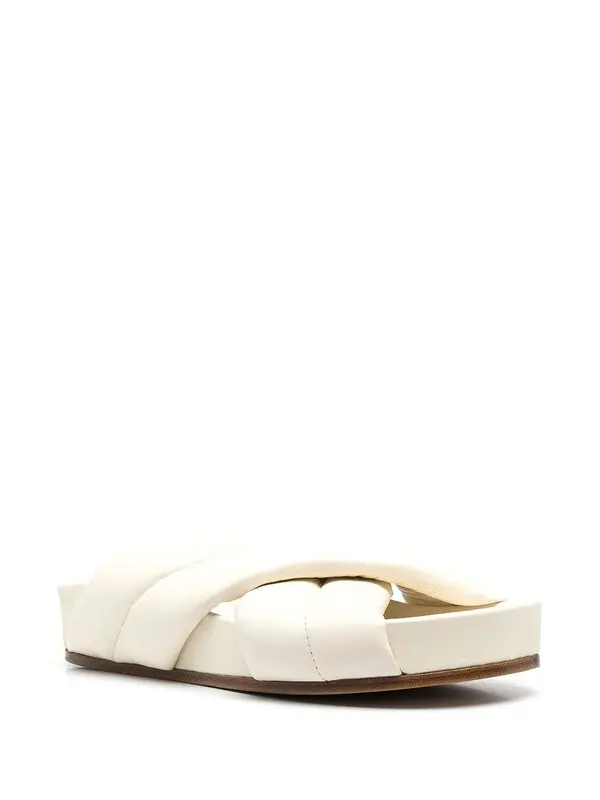 Jil Sander Crossover Padded Sandals In Neutrals - 12% Off