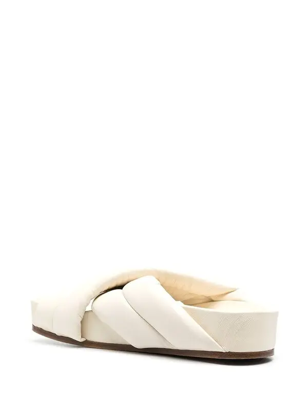 Jil Sander Crossover Padded Sandals In Neutrals - 12% Off