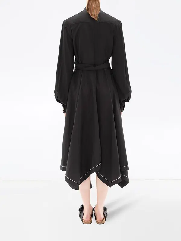 JW Anderson Wrap-style Midi Shirt Dress With Band Collar And Tie Detail