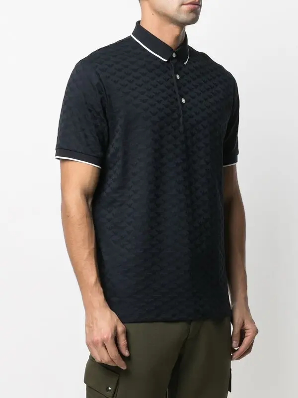 Emporio Armani Textured Knit Polo Shirt