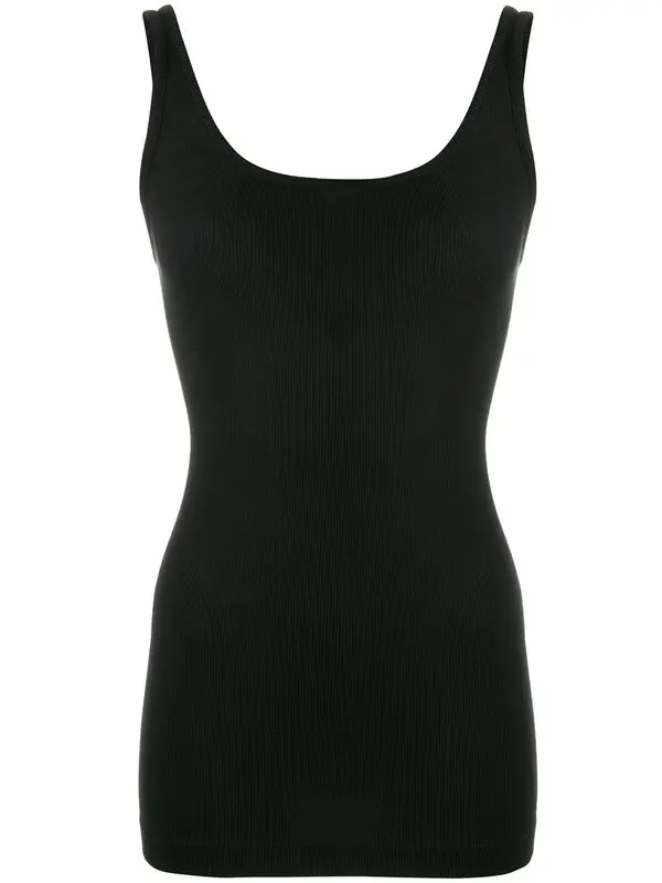 Vince Ribbed Tank Top - Black