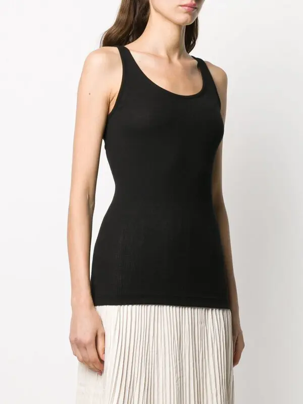 Vince Ribbed Tank Top - Black
