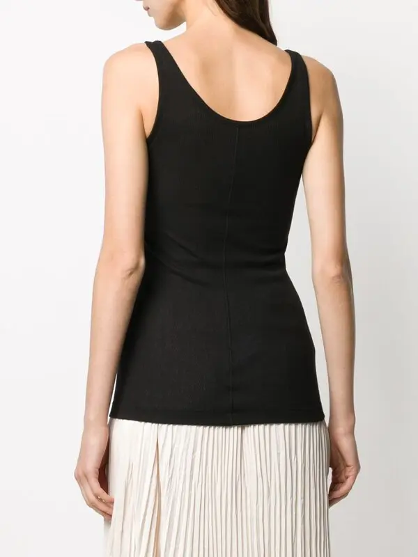Vince Ribbed Tank Top - Black