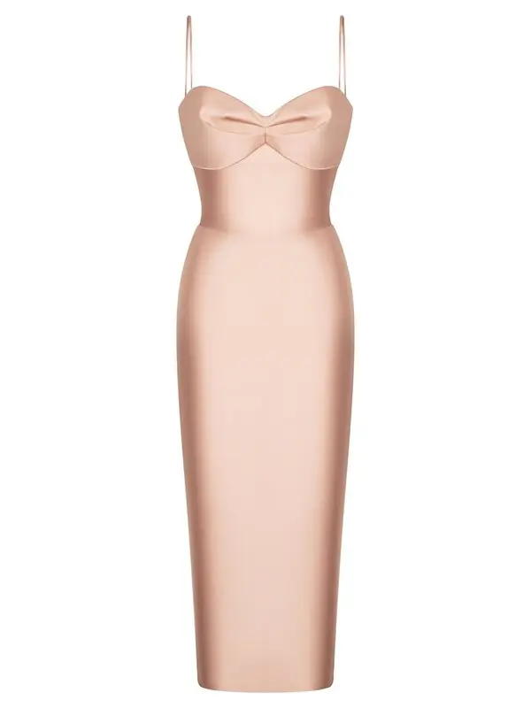 beige mother of bride dress Midi Dress Mocha – Broken horn main image 1