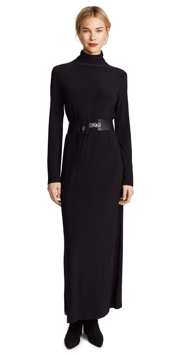 Norma Kamali Turtleneck Gown - Black