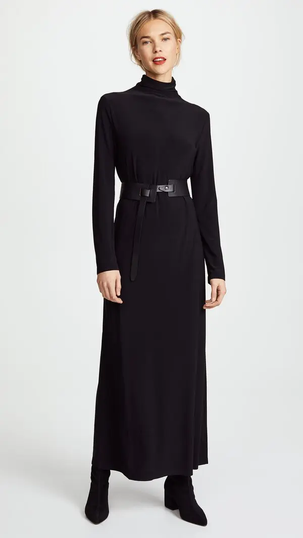 Norma Kamali Turtleneck Gown - Black