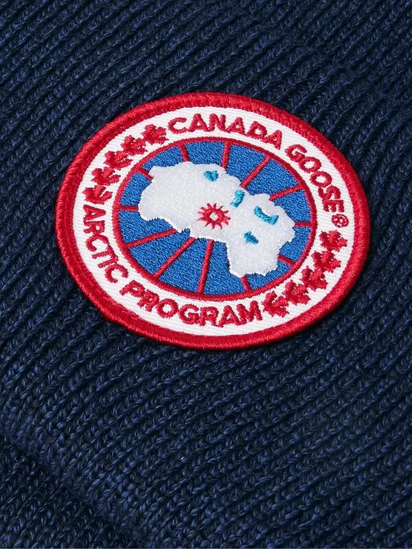 Canada Goose Logo-appliquéd Merino Wool Beanie - Blue
