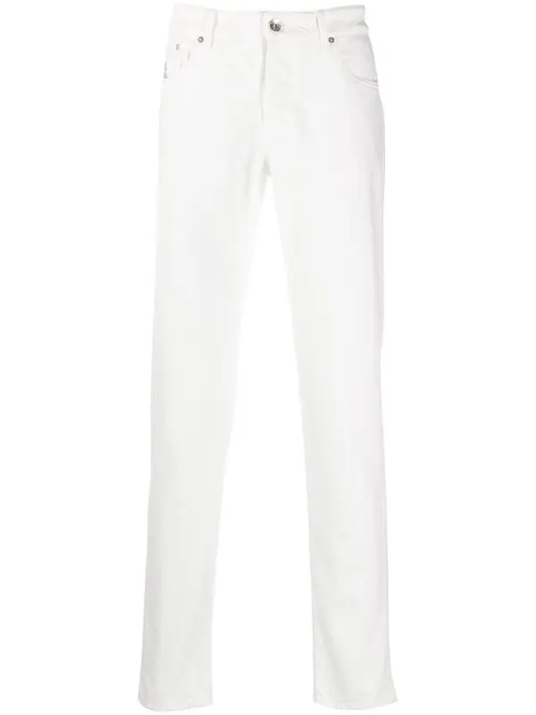 Brunello Cucinelli Mid-waist Straight-leg Jeans - White