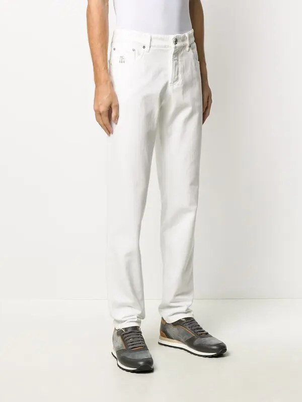 Brunello Cucinelli Mid-waist Straight-leg Jeans - White