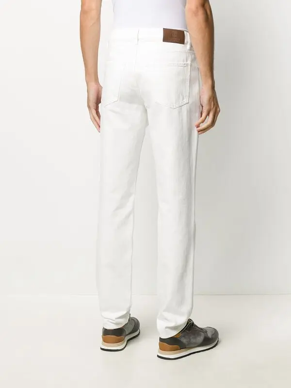 Brunello Cucinelli Mid-waist Straight-leg Jeans - White