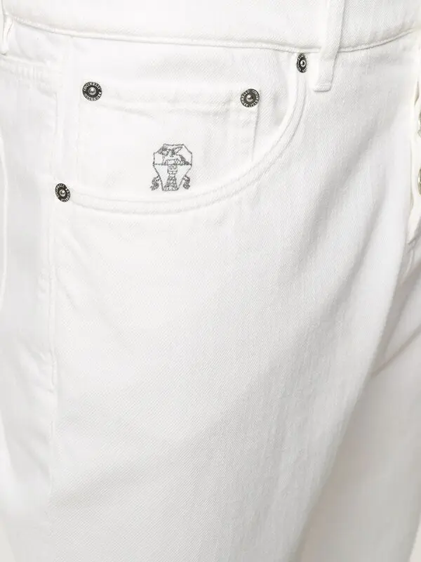 Brunello Cucinelli Mid-waist Straight-leg Jeans - White