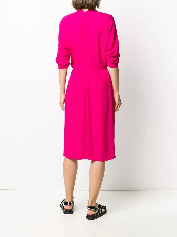 Marni Ruched-sleeves Tie-neck Day Dress