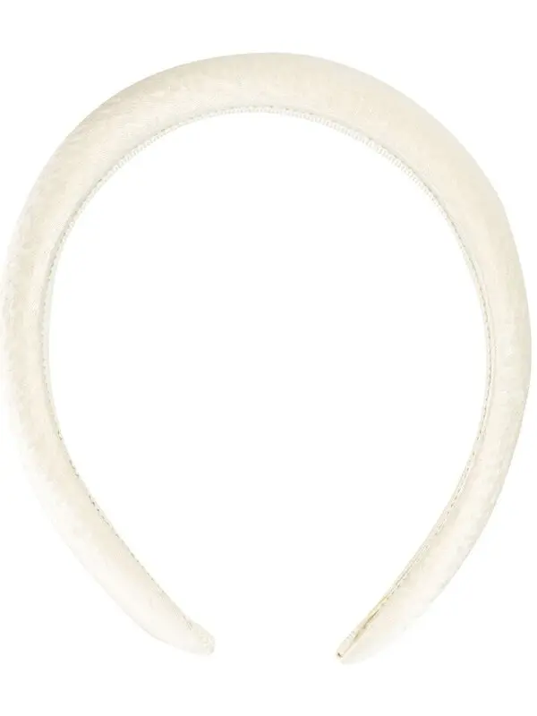 Jennifer Behr Tori Satin Headband - White | Editorialist