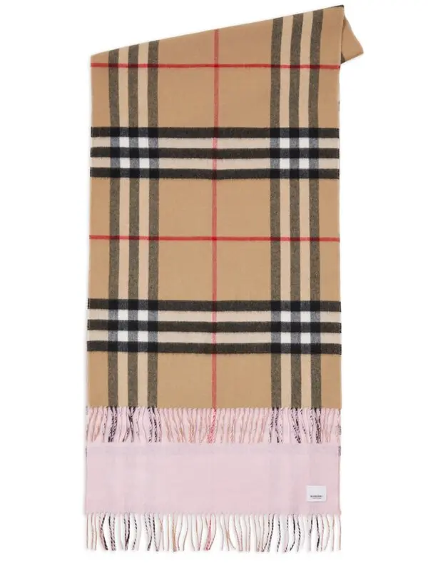 Burberry Reversible Check Cashmere Scarf - Pink