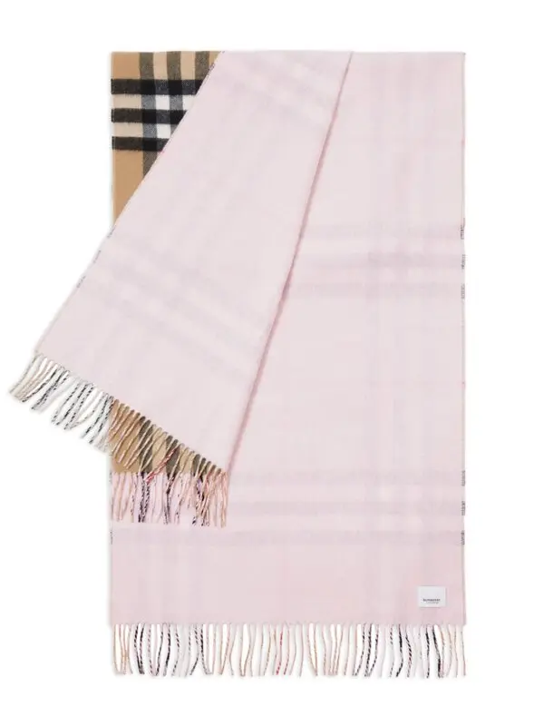 Burberry Reversible Check Cashmere Scarf - Pink