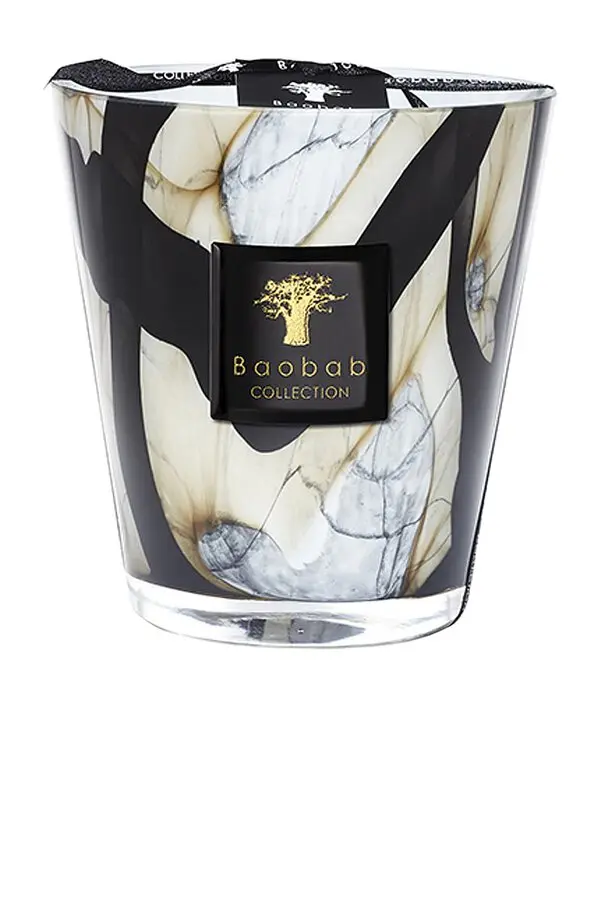 BAOBAB COLLECTION Stones Candle In Black & White - Marble