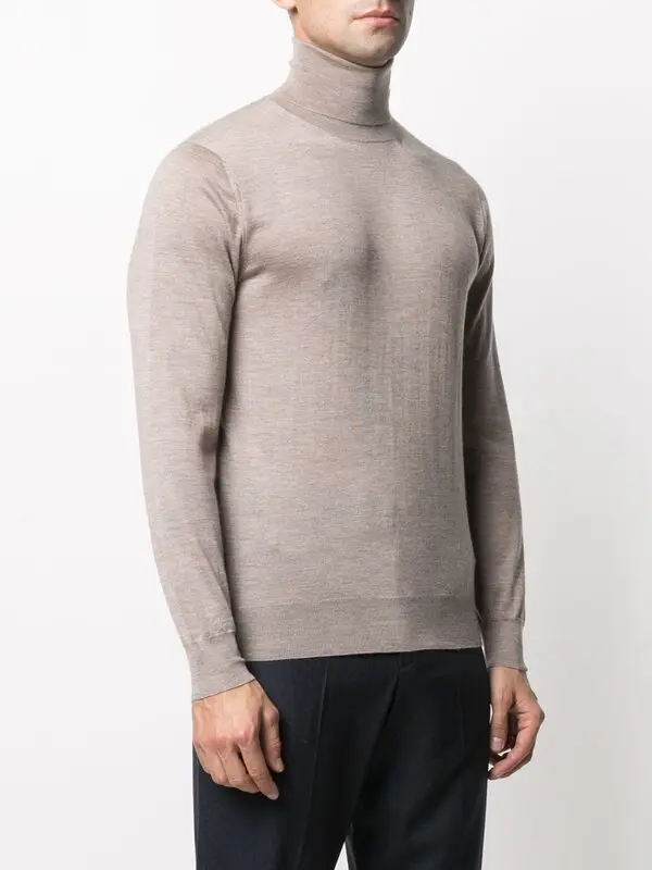 CRUCIANI Roll Neck Jumper - Brown
