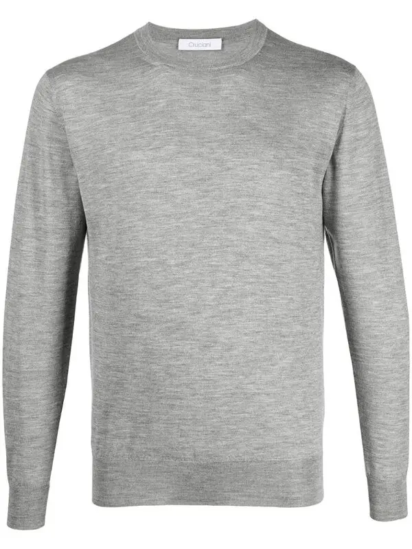 CRUCIANI Crew Neck Knit Jumper - Grey