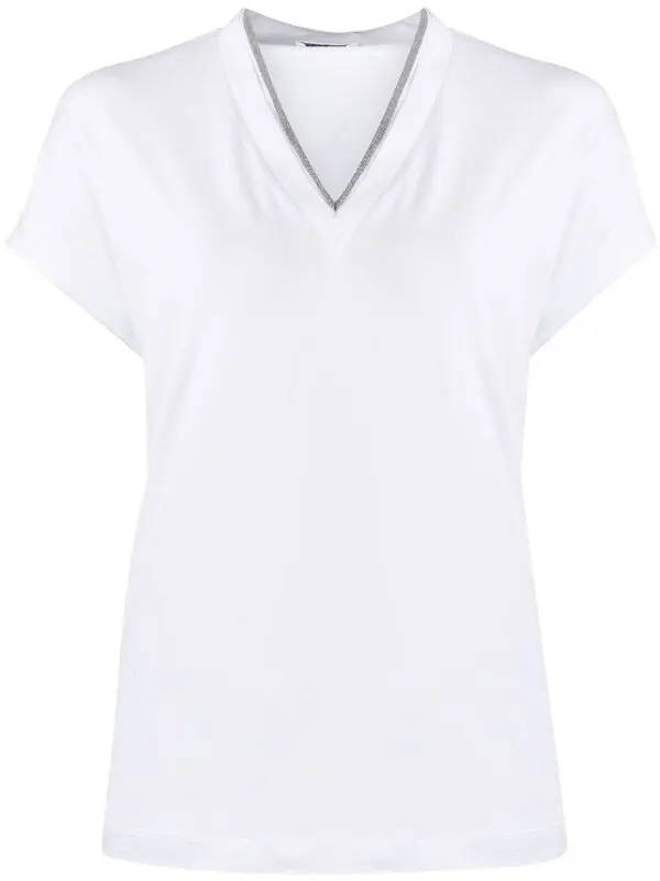 Brunello Cucinelli V-neck T-shirt - White