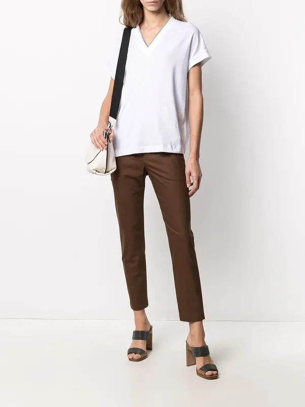 Brunello Cucinelli V-neck T-shirt - White