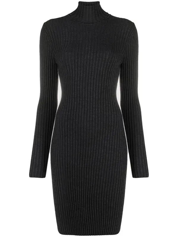 Wolford Ribbed-knit Turtleneck Dress - Grey