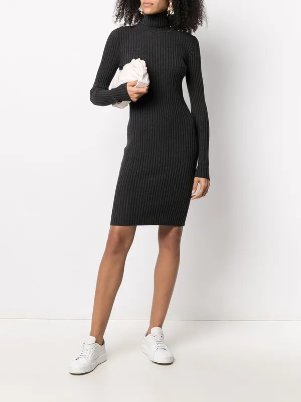 Wolford Ribbed-knit Turtleneck Dress - Grey