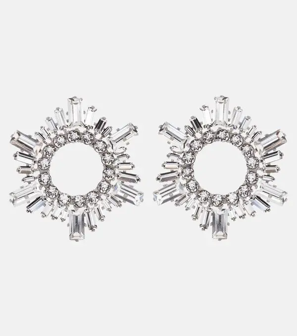 Amina Muaddi Begum Mini Embellished Earrings - Silver