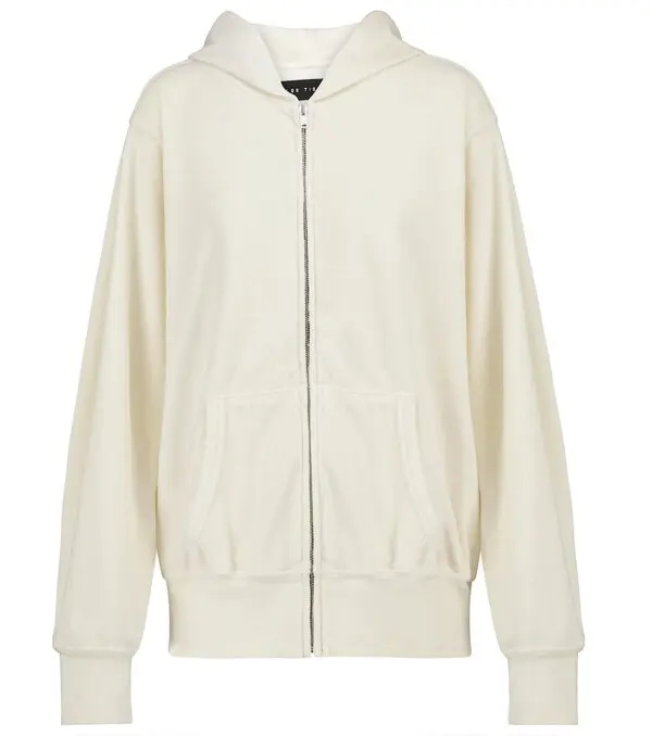 LES TIEN Velour Hooded Sweatshirt