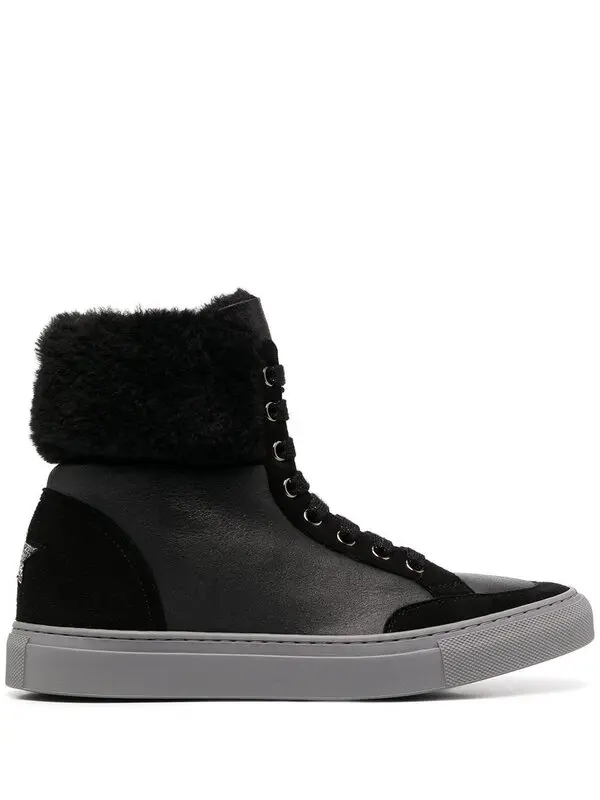 Lorena Antoniazzi Shearling Top Sneakers